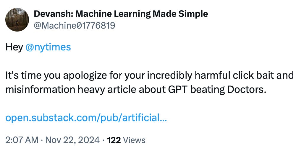 The "AI Outperforms Doctors" Claim Is False, Despite NYT Story - A ...