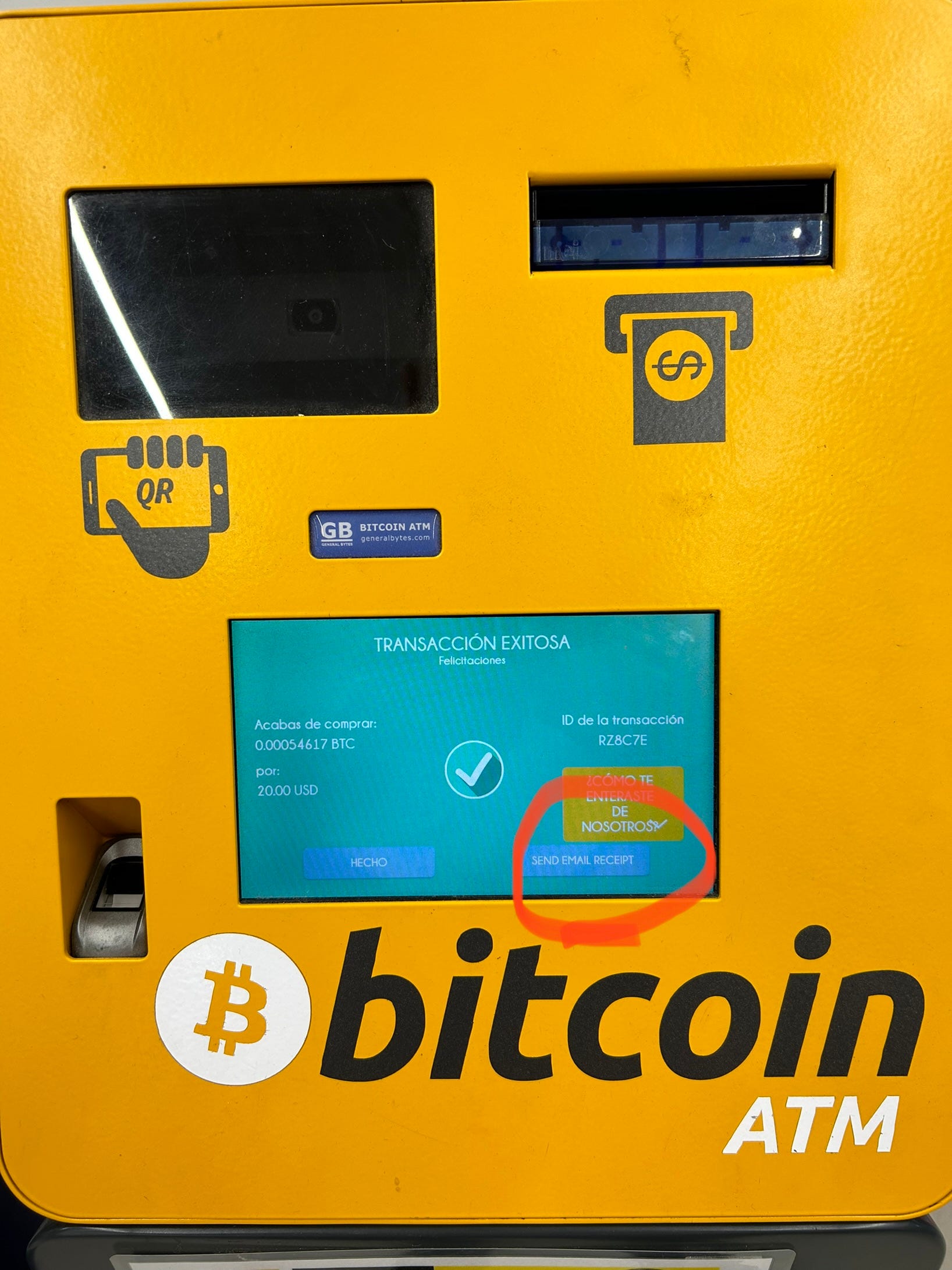 Cómo obtener un recibo de Bitcoin ATM