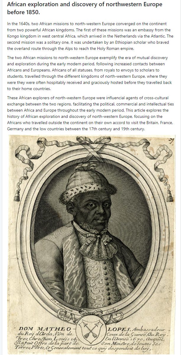 a brief note on the African exploration of the Old world