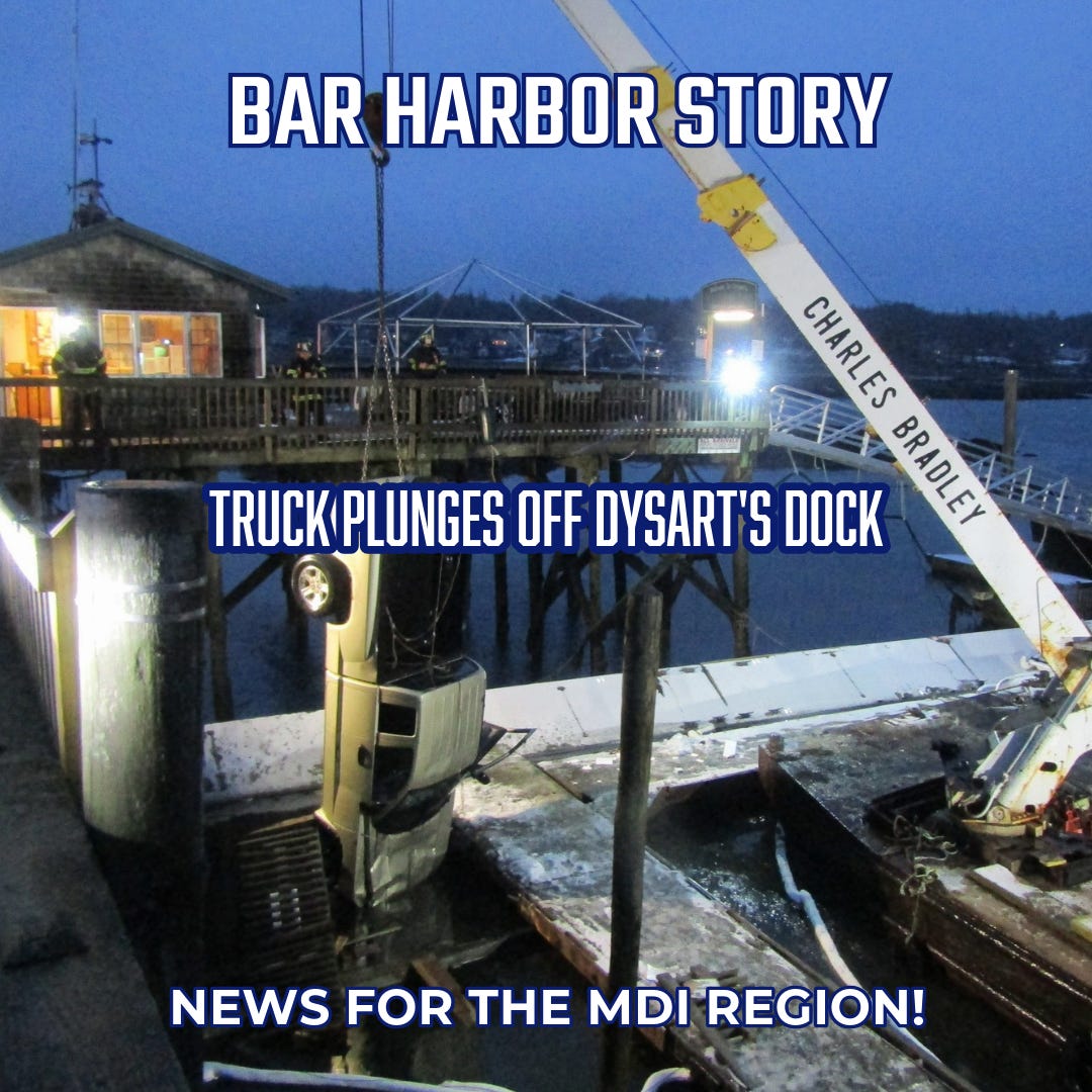 Truck Plunges Off Dysart's Dock - by Carrie Jones