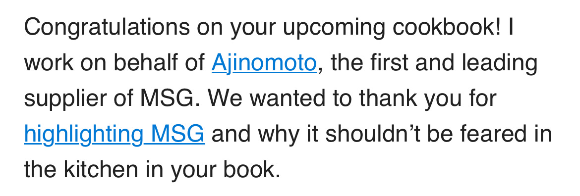 Why Befriend the Notorious MSG and Its MSG-less Kin?