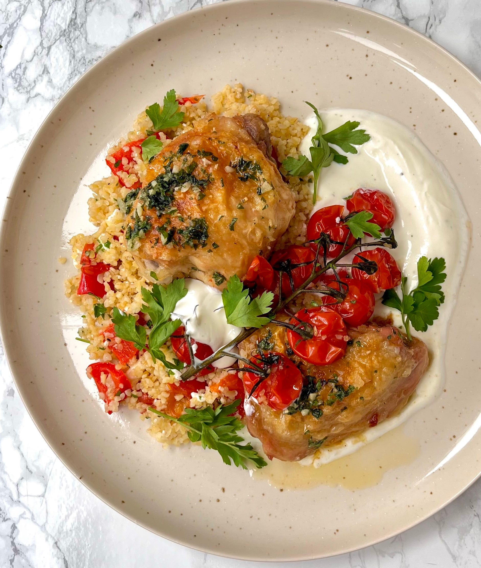 (Almost) One pan garlic butter chicken - by Margie Nomura