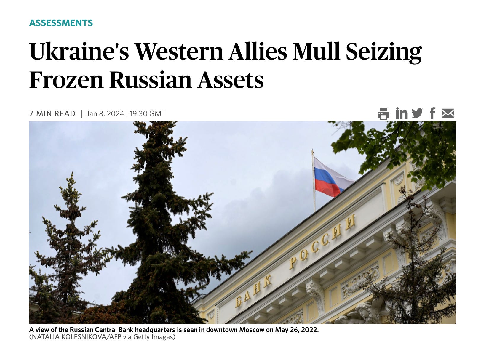 Taking over Russian financial assets in the West