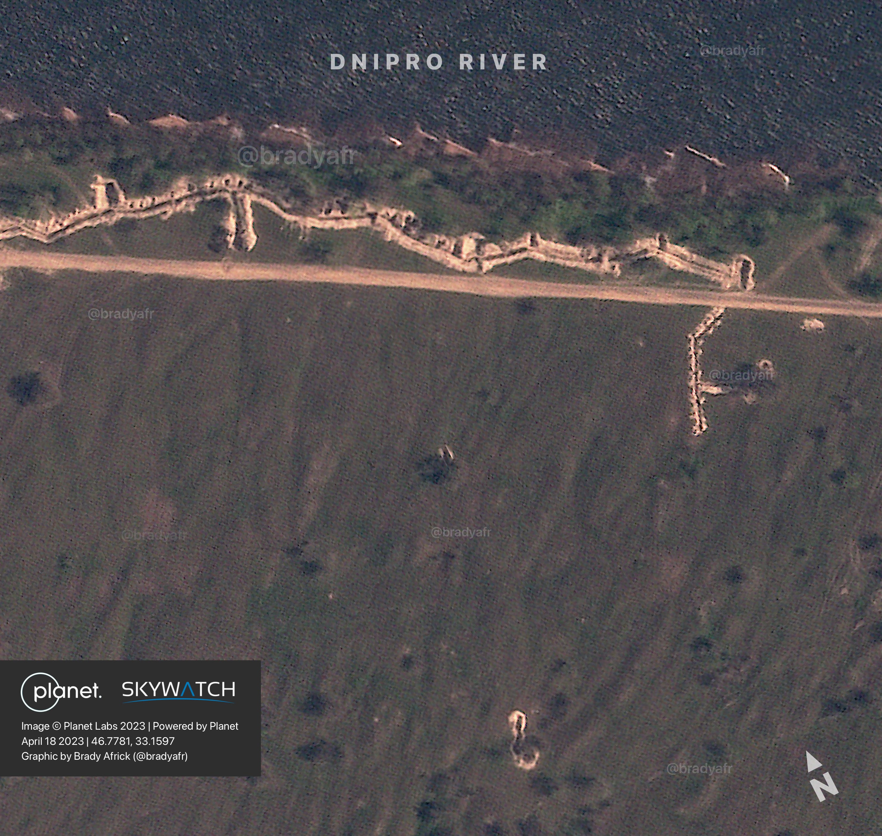 Russian field fortifications in Ukraine