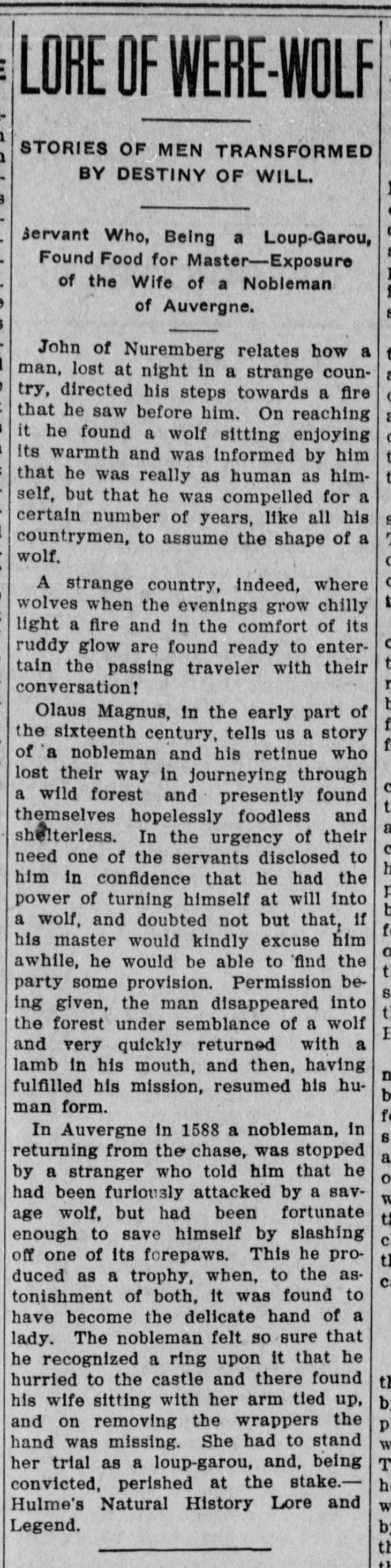 Lore of Were-Wolf - by Odd Old News - Odd’s Substack