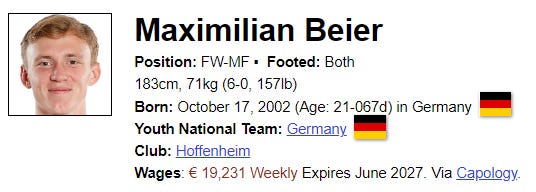 Scouting Report: Maximilian Beier - A Talented Versatile Attacker