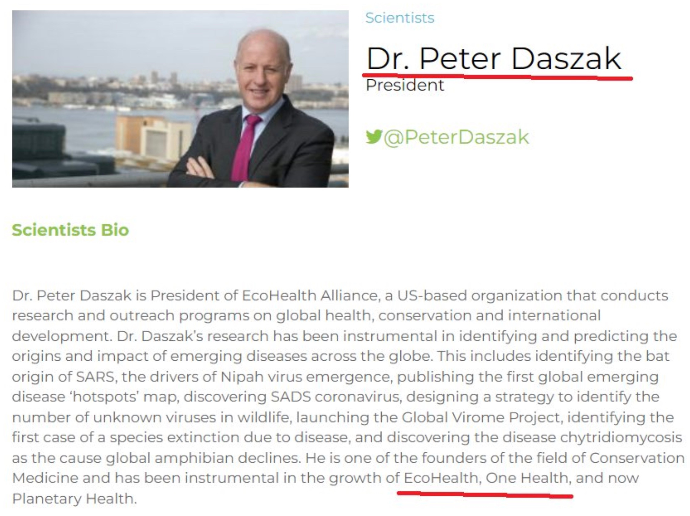 One Health and Peter Daszak and Planetary Health--the scam to take over ...