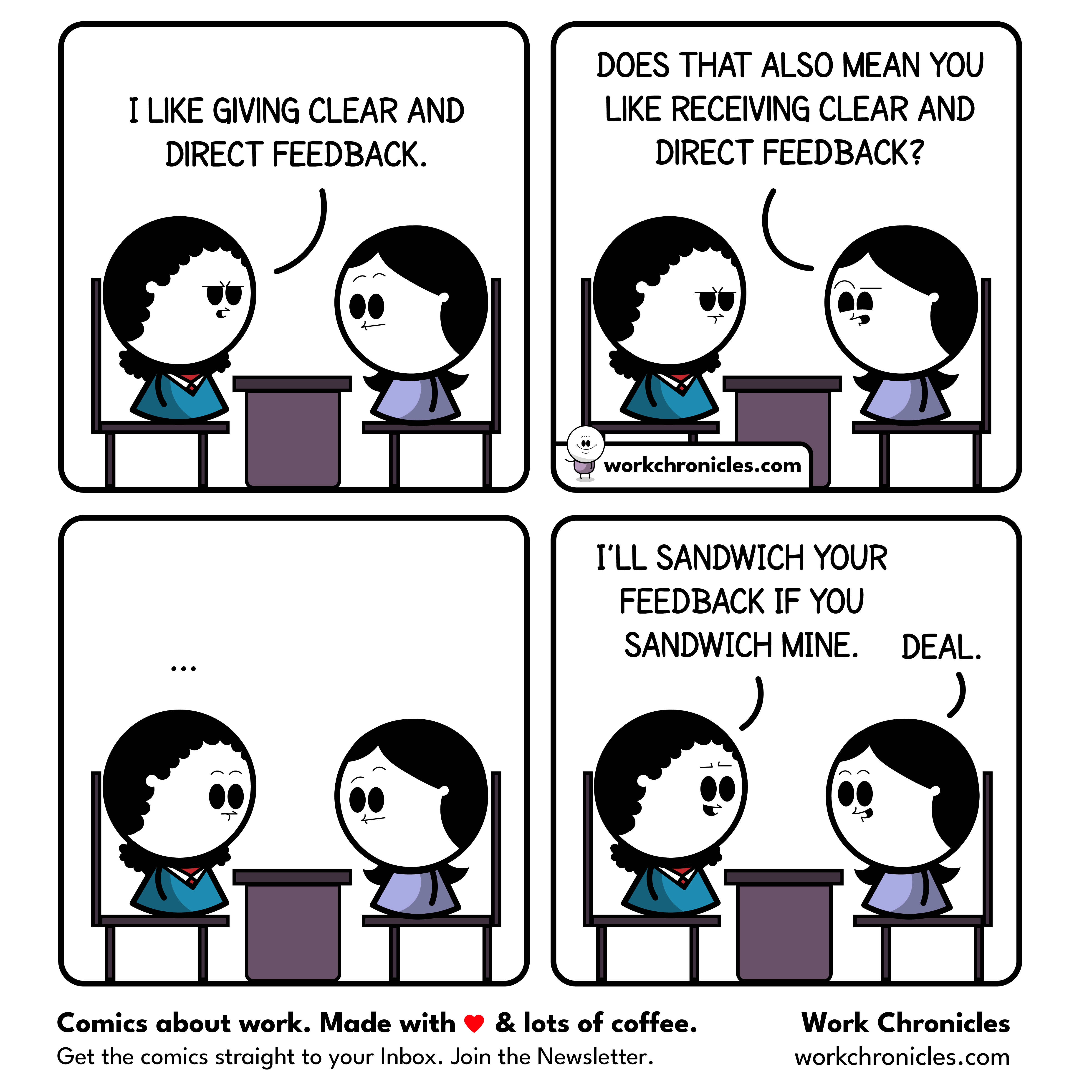 (comic) Clear and direct feedback - Work Chronicles