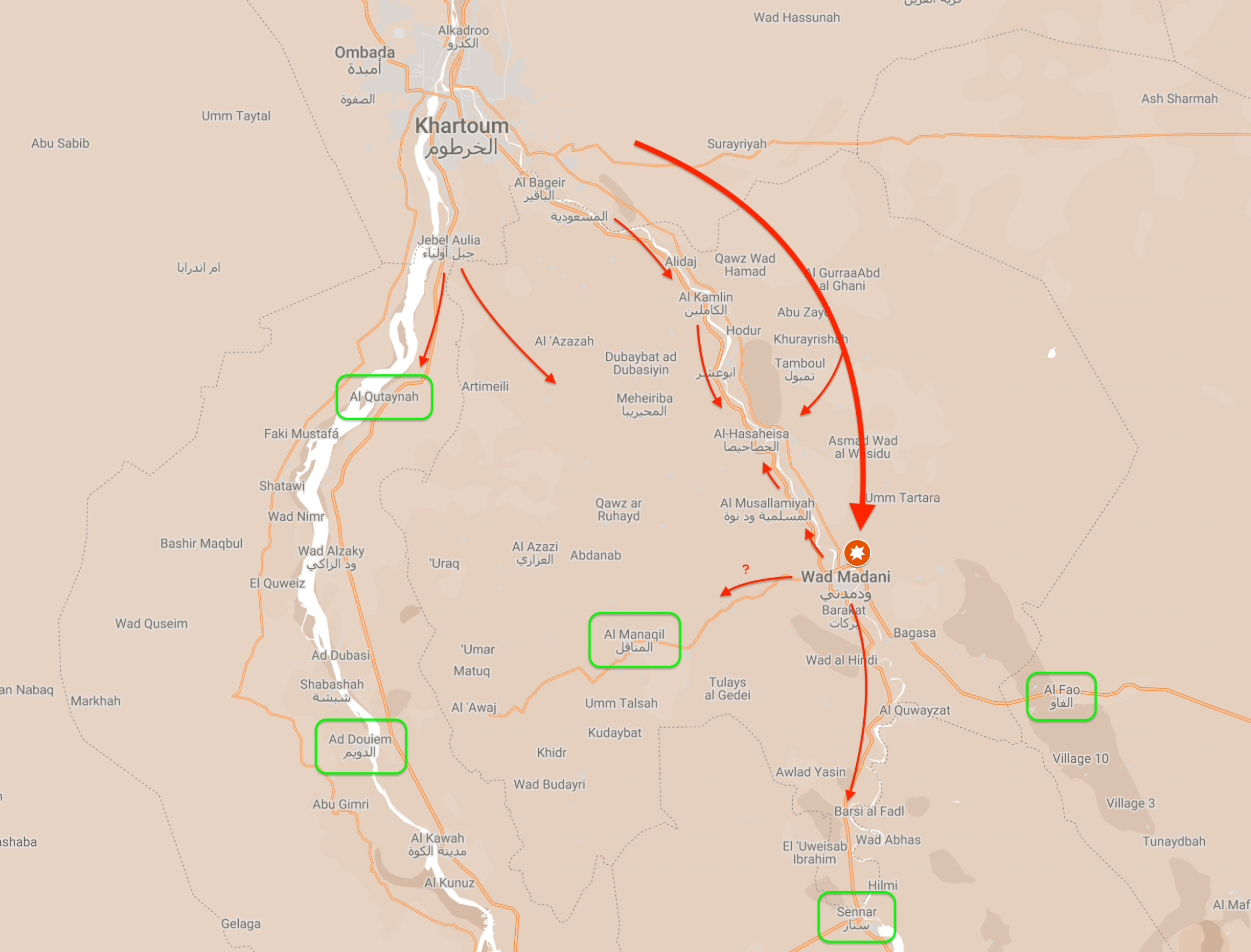 RSF consolidate control over Jezira and reach the gates of Sennar