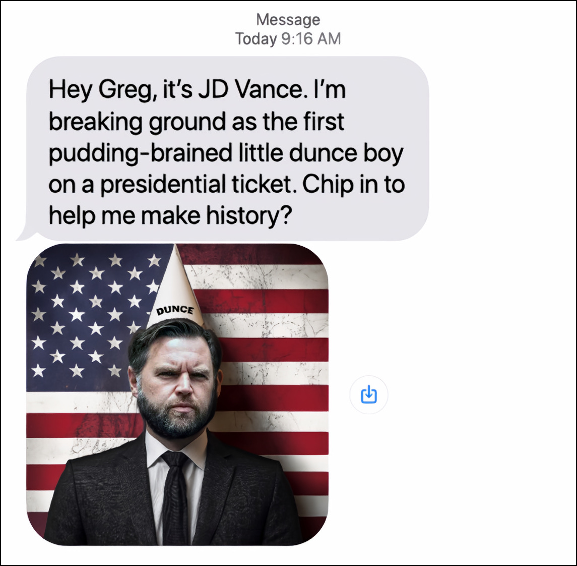 Political text messages I might not block - by Greg Nix