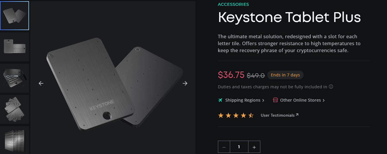 Guarda tu semilla: Keystone Tablet Plus - Crypto 101