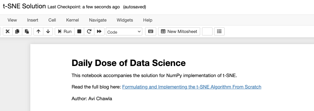 Formulating and Implementing the t-SNE Algorithm From Scratch