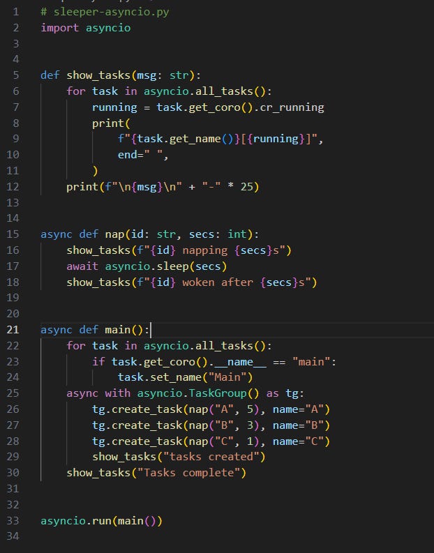 Python 3.11 asyncio.TaskGroup - by Bruce Eckel