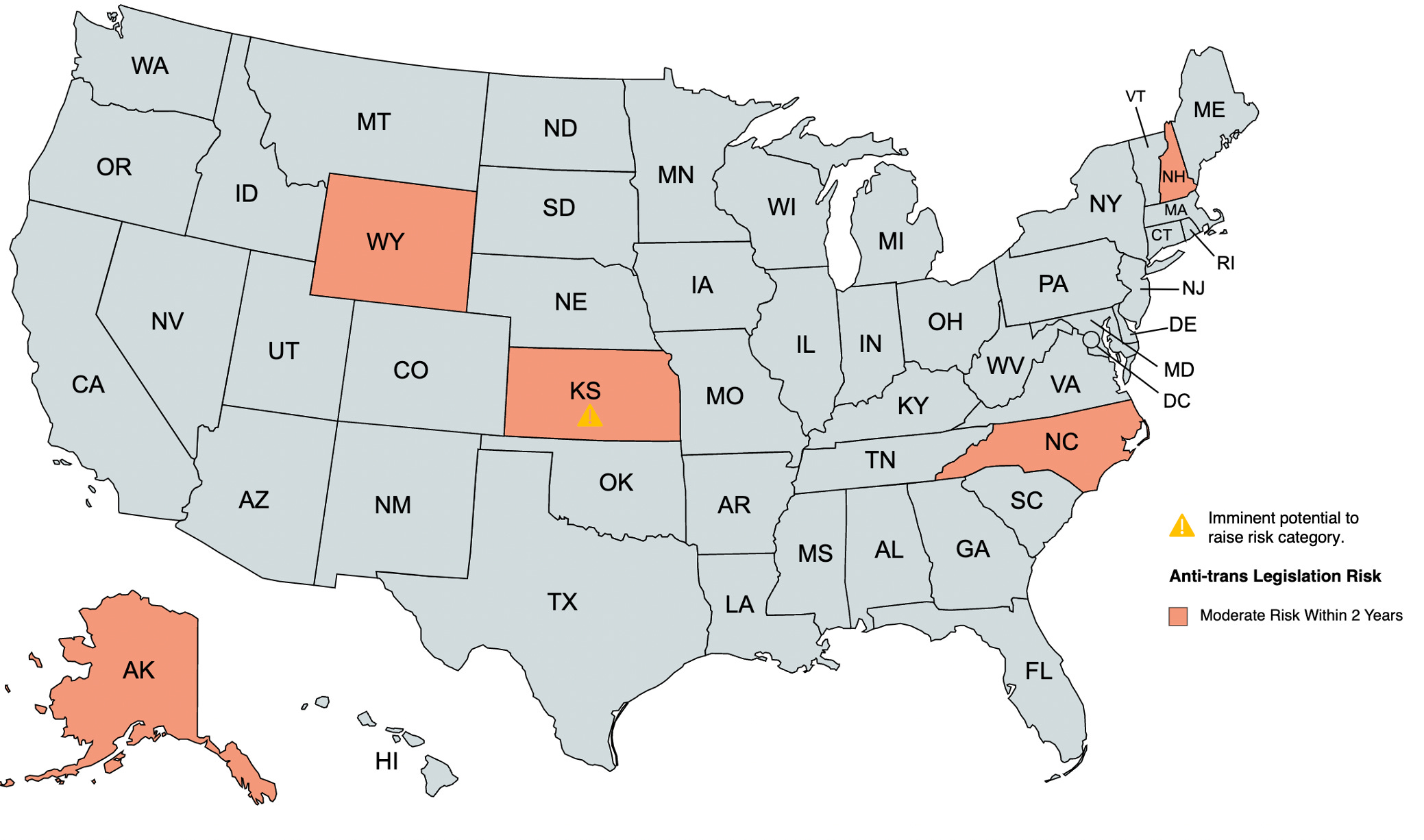 March Anti-Trans Legislative Risk Map - by Erin Reed