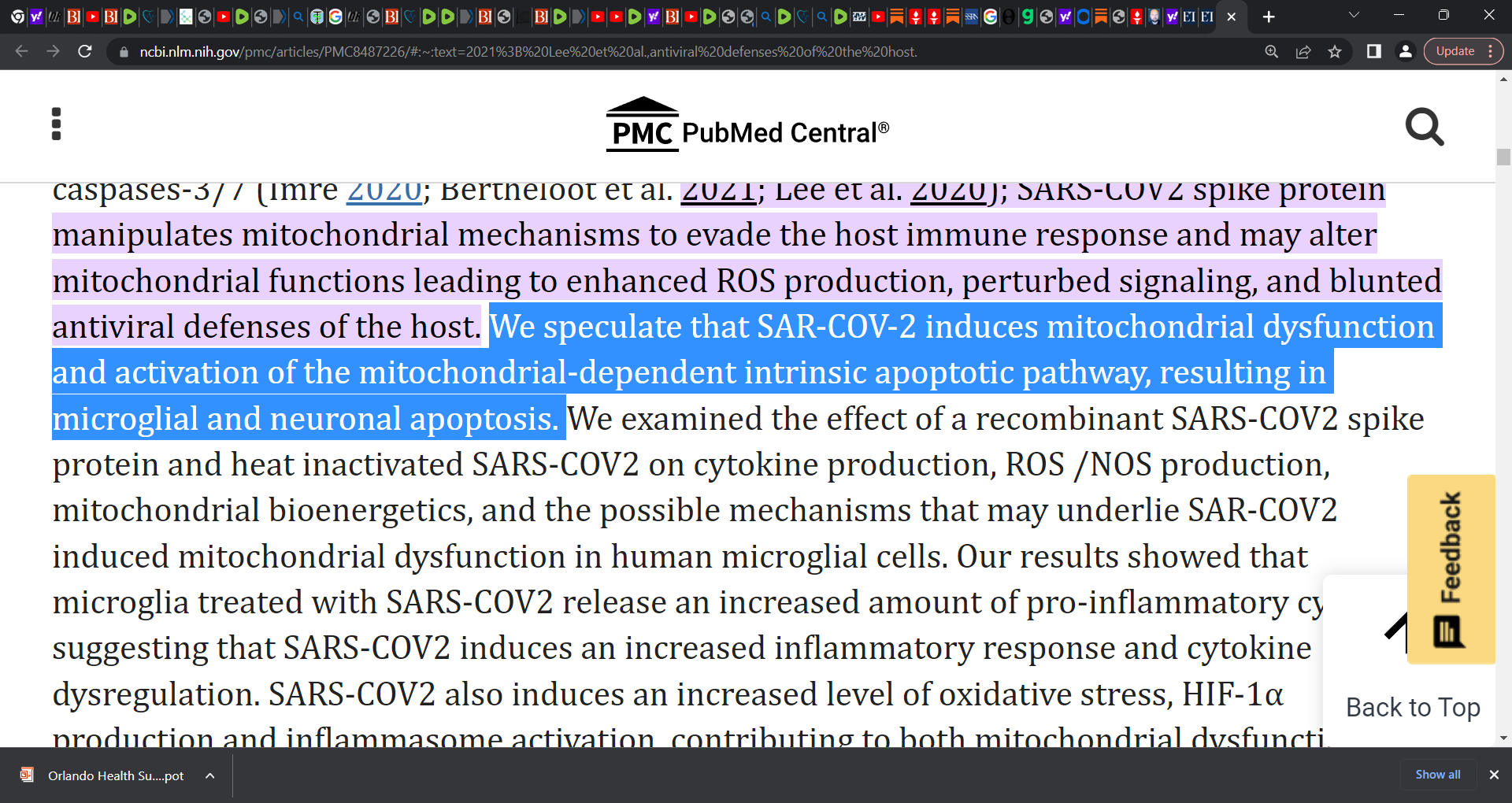 Spike protein (from mRNA shot or virus) may induce Mitochondrial damage ...