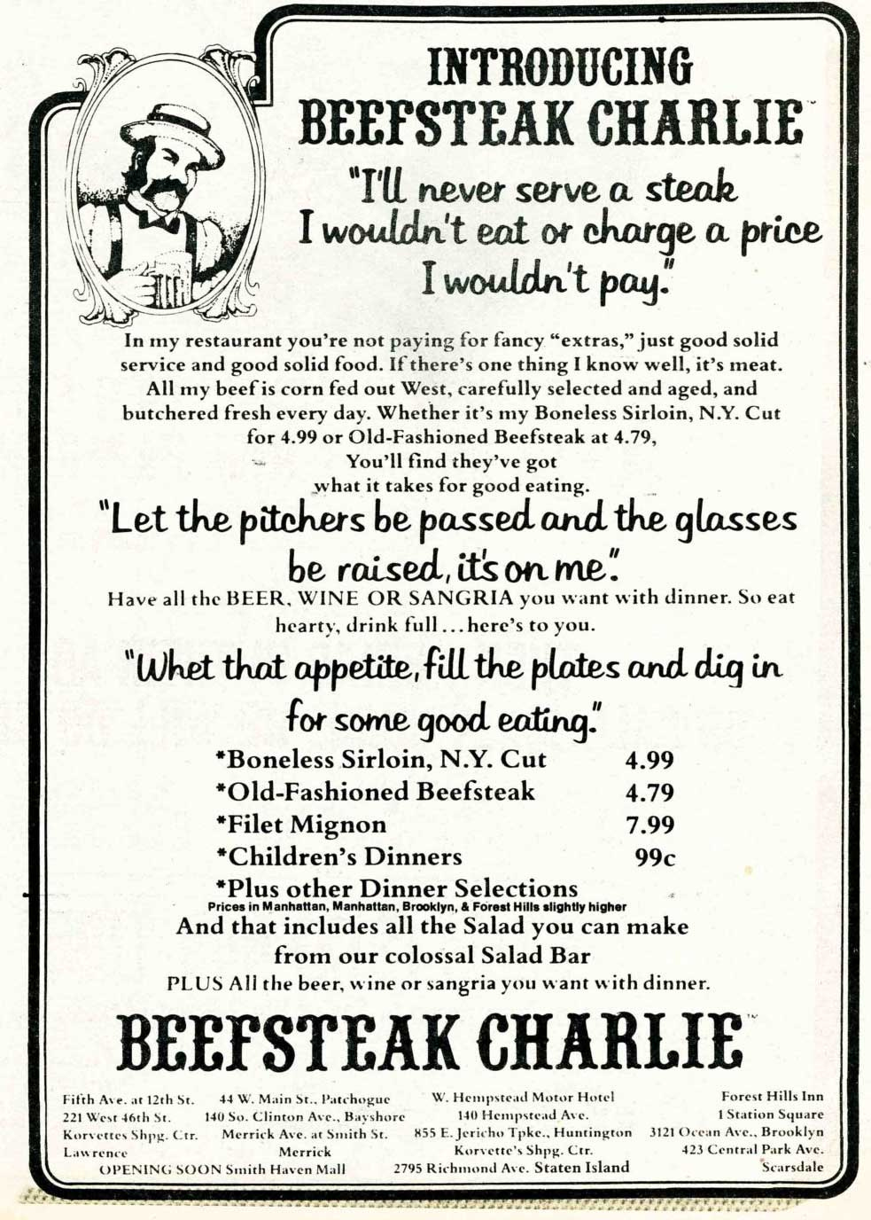 Beefsteak Charlie’s - The Retroist