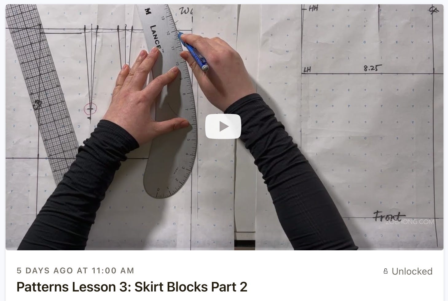 My Pattern Making Class and Other News - by Zoe Hong