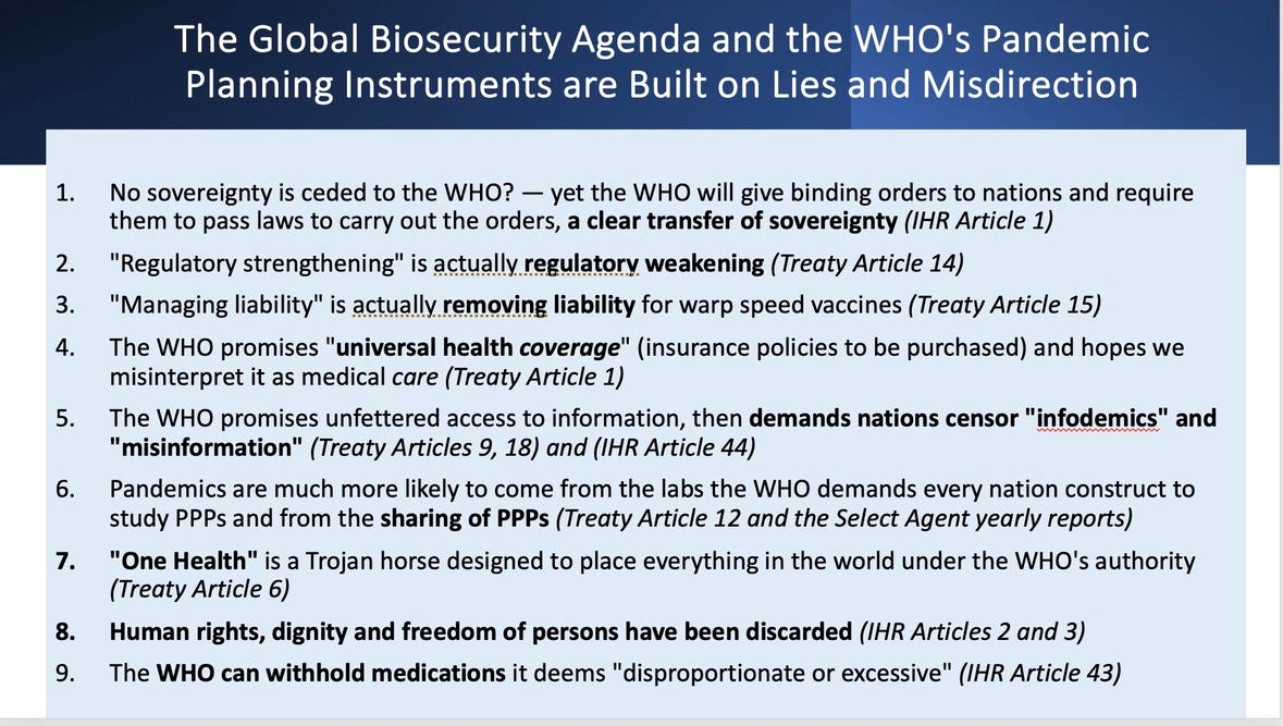 Maybe 5% of the WHO Pandemic Treaty and IHR amendment negotiations are ...
