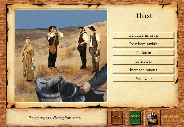 A vegan run in Oregon Trail II - by Jon Hochschartner