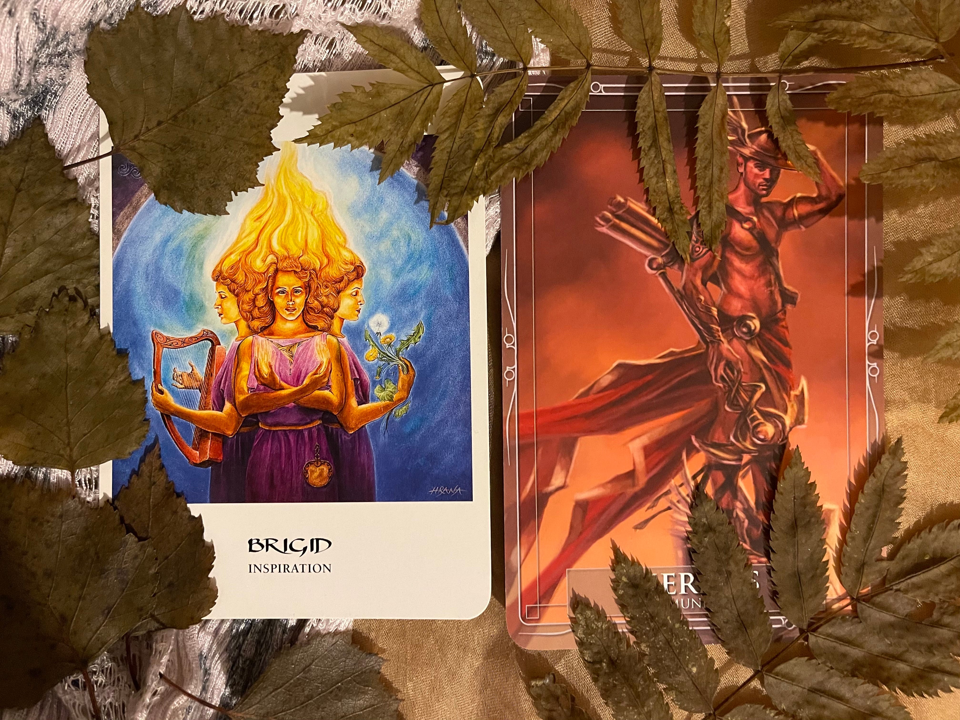 Hermes, Brigid and The Shining One - by Amanda Claire Vesty