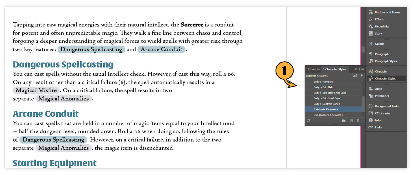 Mechanics, Freebies, and Styling Keywords in Adobe InDesign