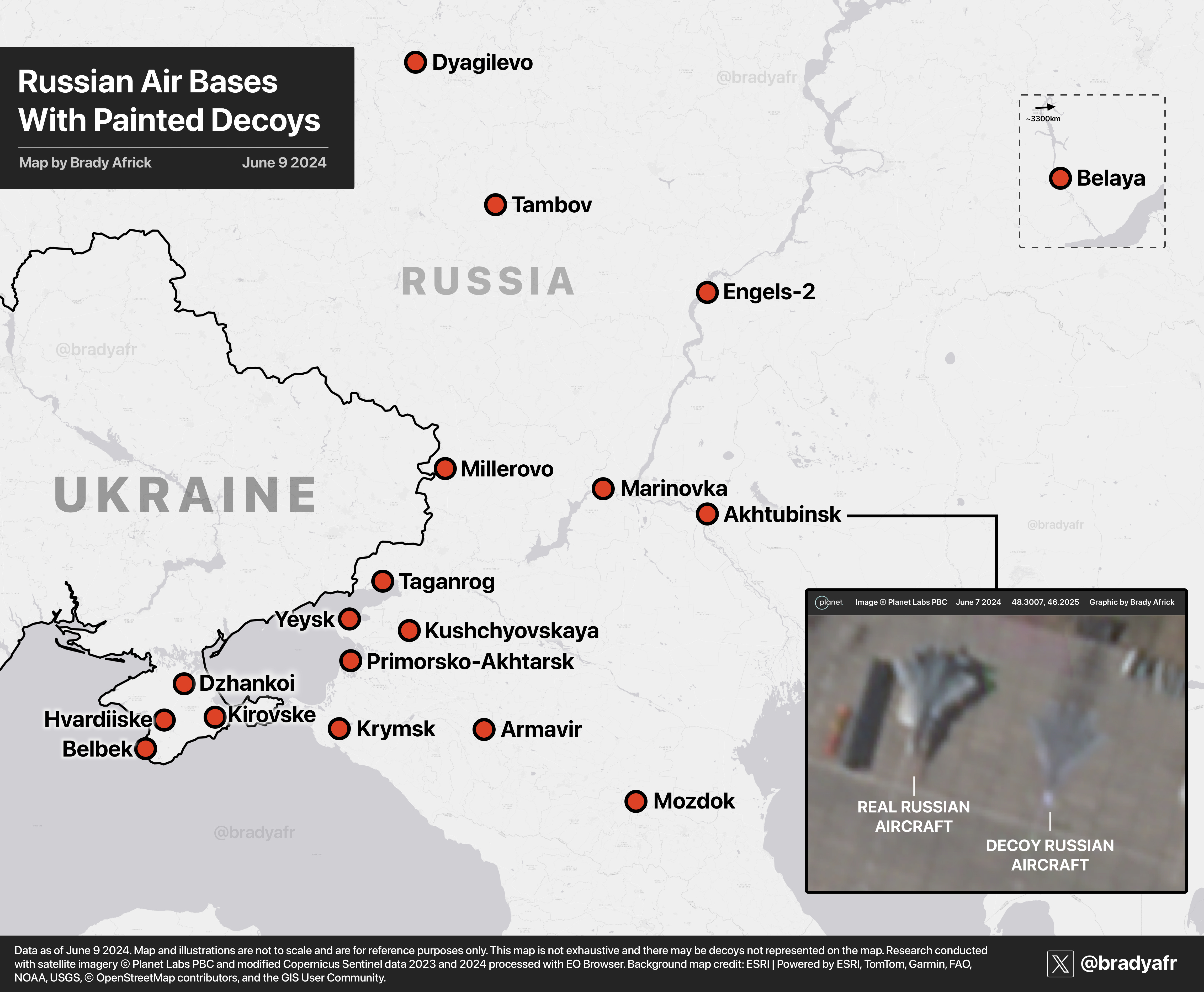 Russia adds decoy aircraft to air bases near Ukraine