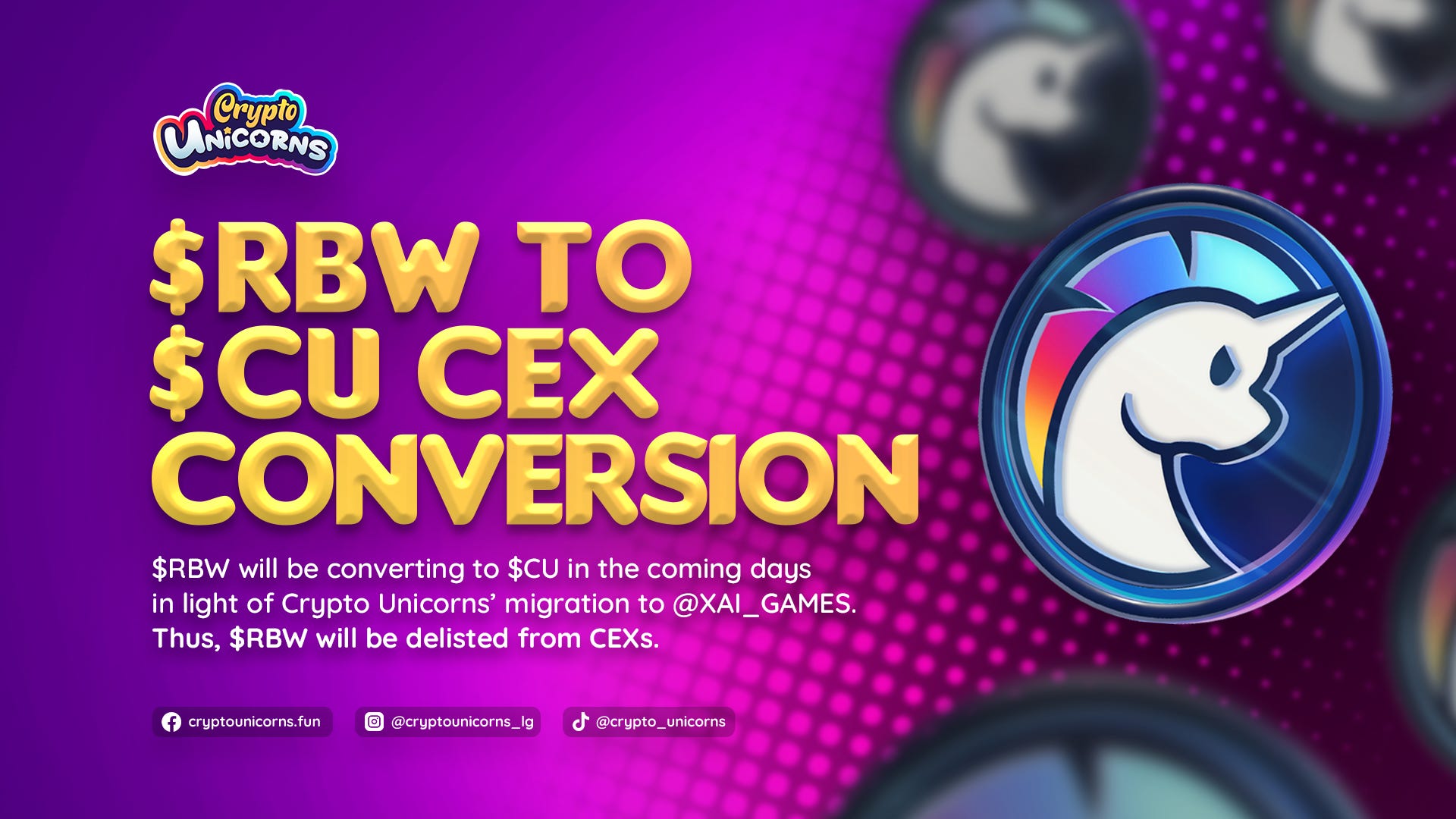 Migration Details: $RBW to $CU CEX Conversion