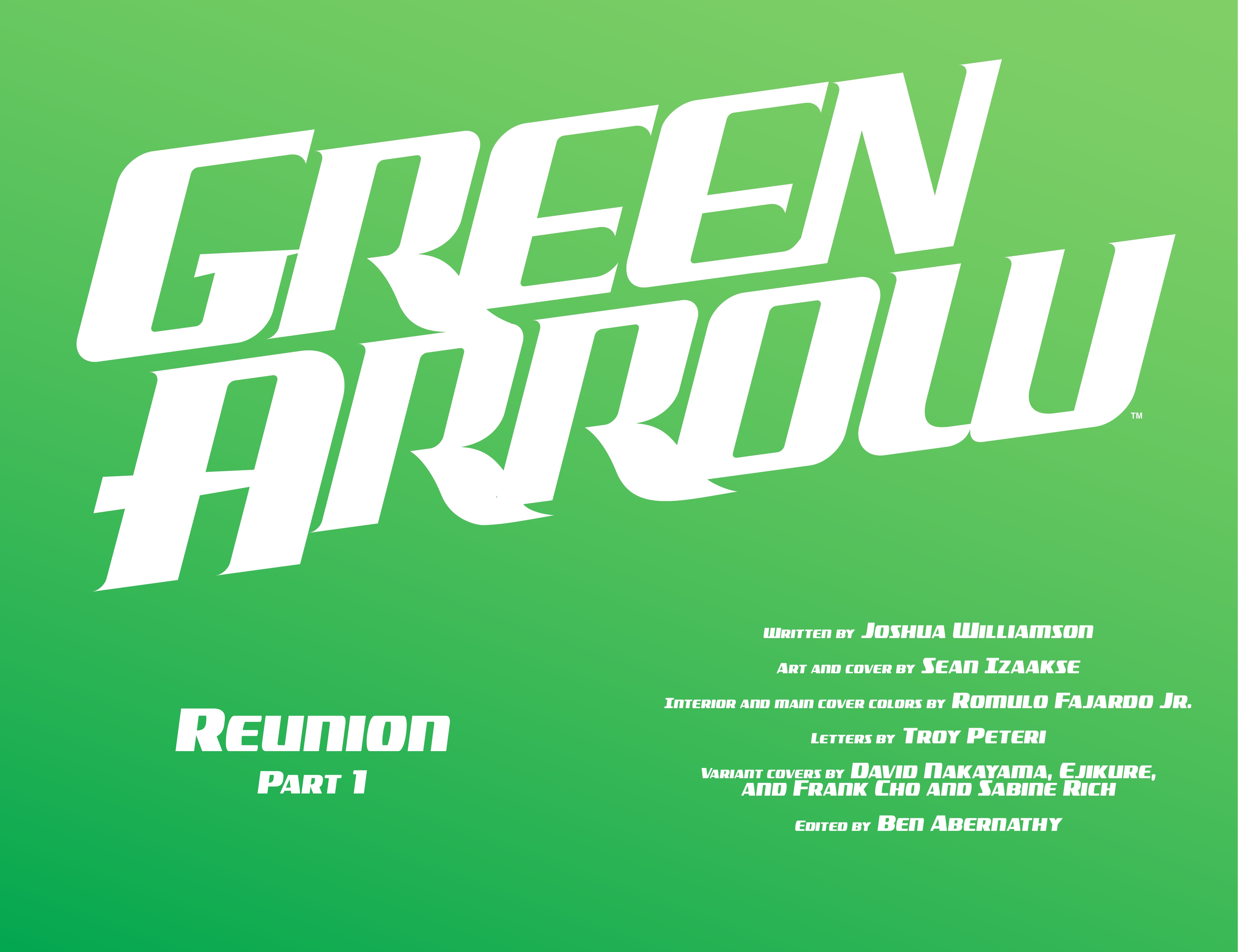 GREEN ARROW #1 (of 12!) has finally landed!!