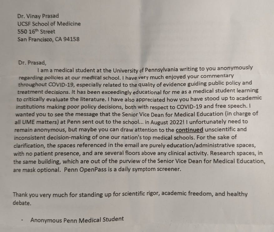 A University of Pennsylvania Medical Student Sent me this Anonymous ...