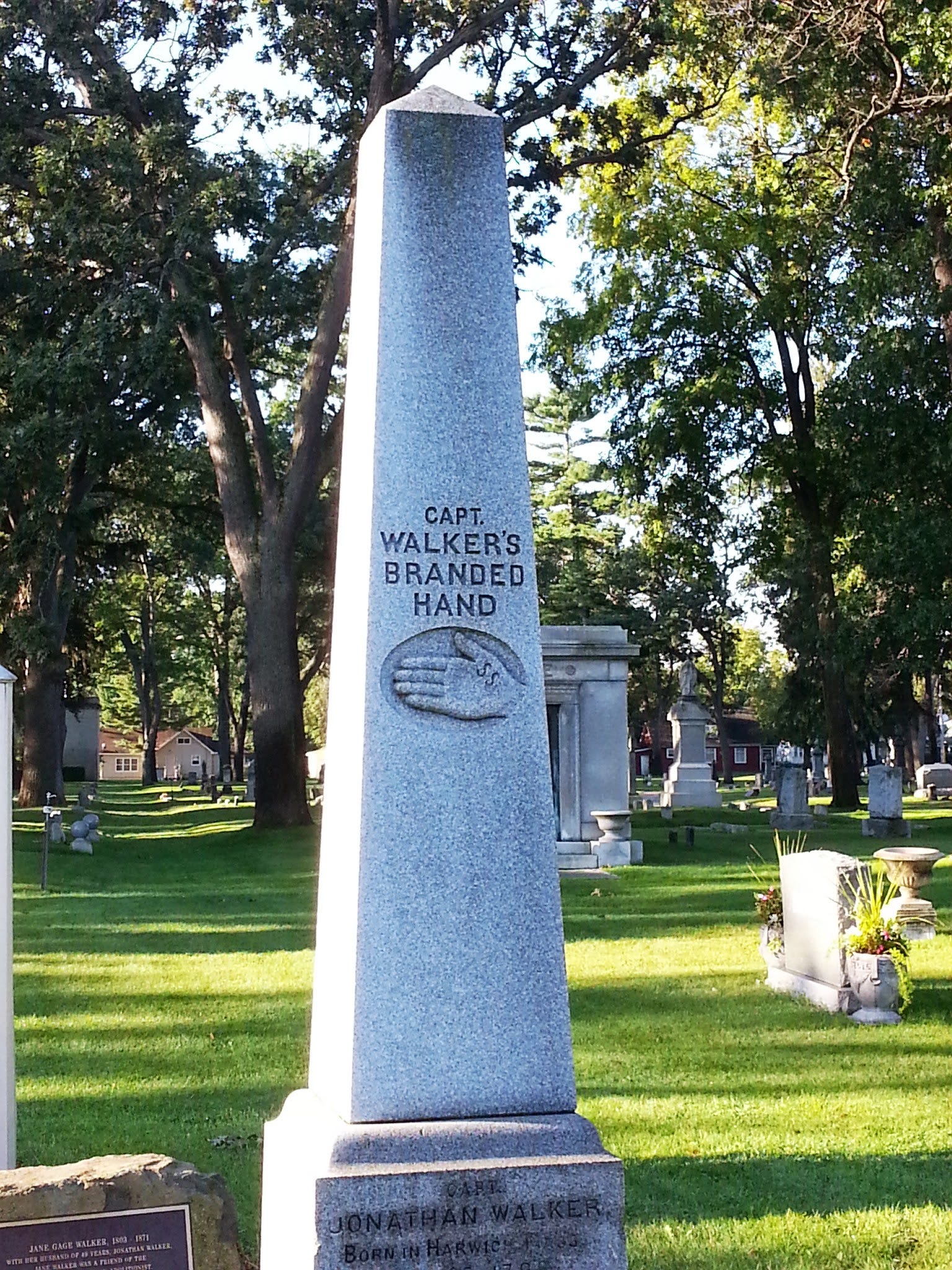 A hot iron branded Jonathan Walker as 'Slave Stealer'