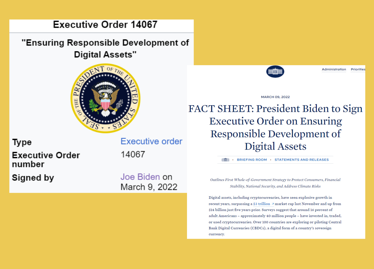 EO #13772 vs EO #14067 - by TFP - THE FRUITED PLAIN