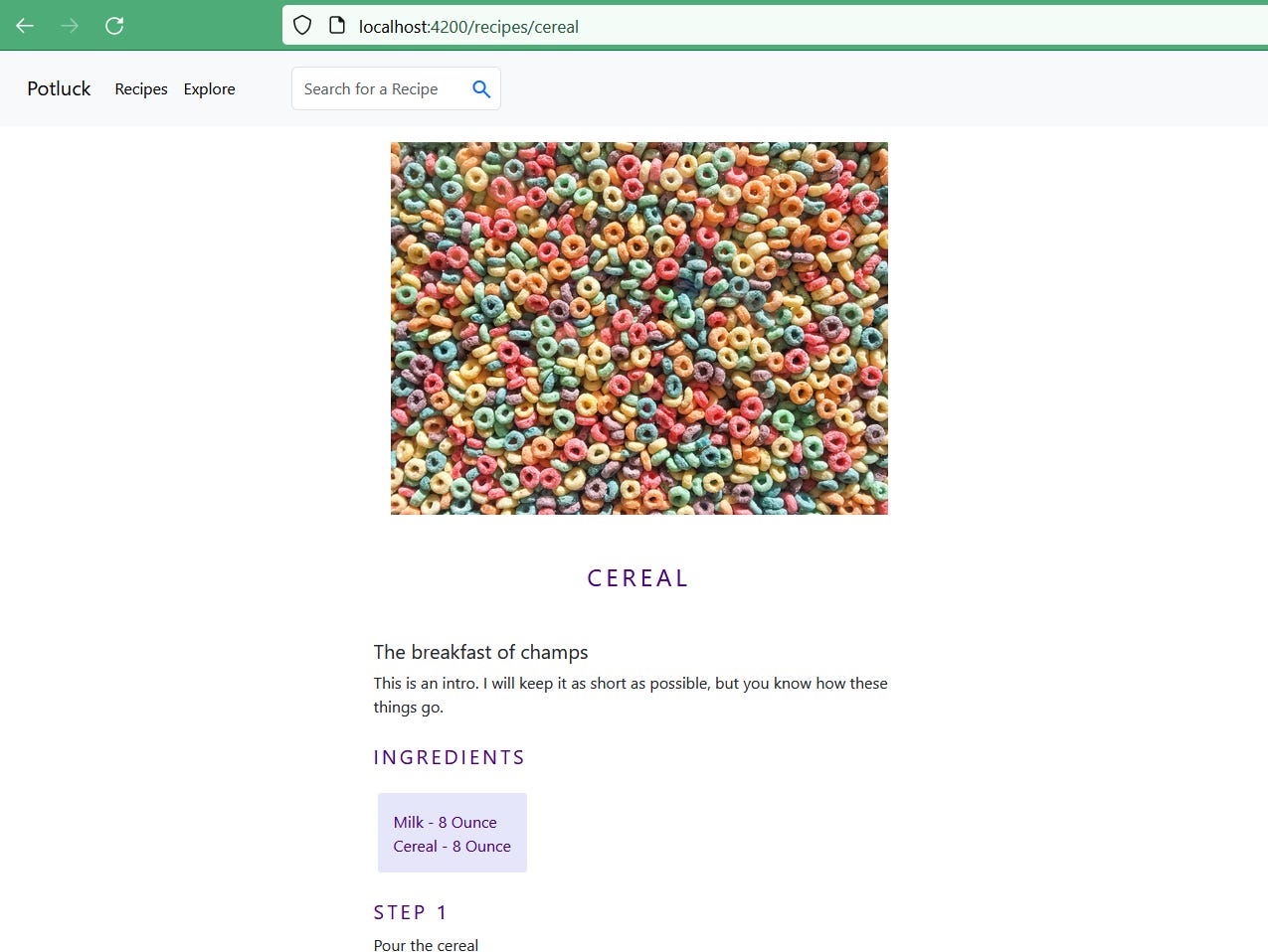 Creating a New Feature in a Recipe Sharing App