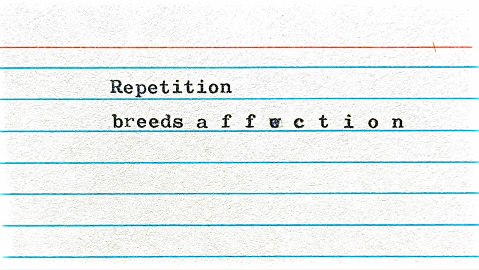 Repetition breeds affection - by V Sri - Microprinciples