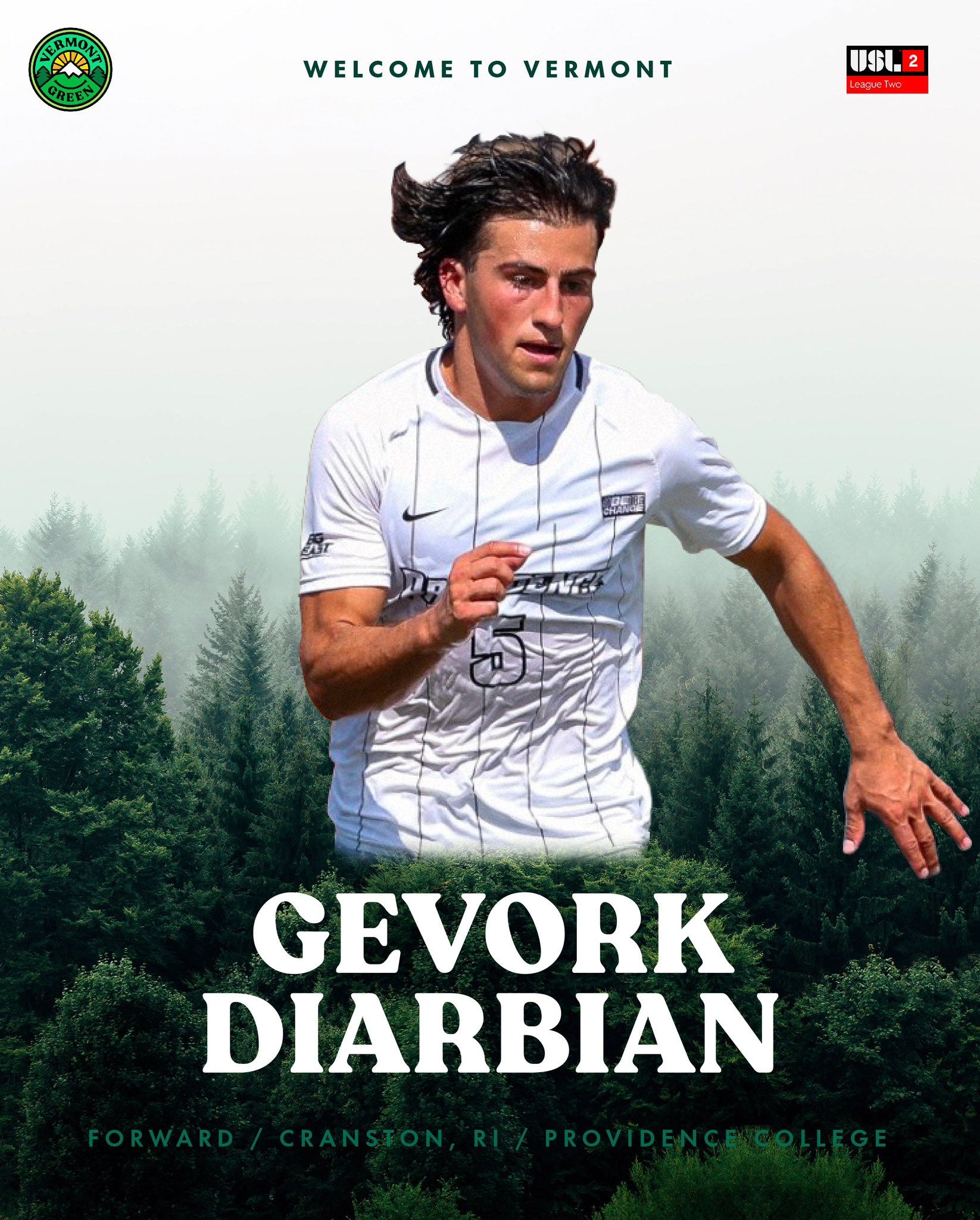 Gevork Diarbian signs with Vermont Green FC - by Sam Minton