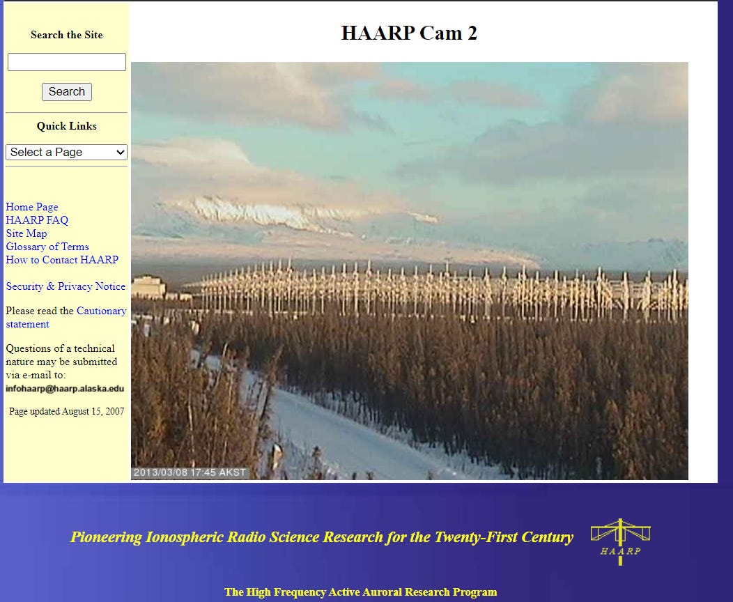 WELCOME TO... THE HAARP HOME PAGE - by OUTRAGED HUMAN