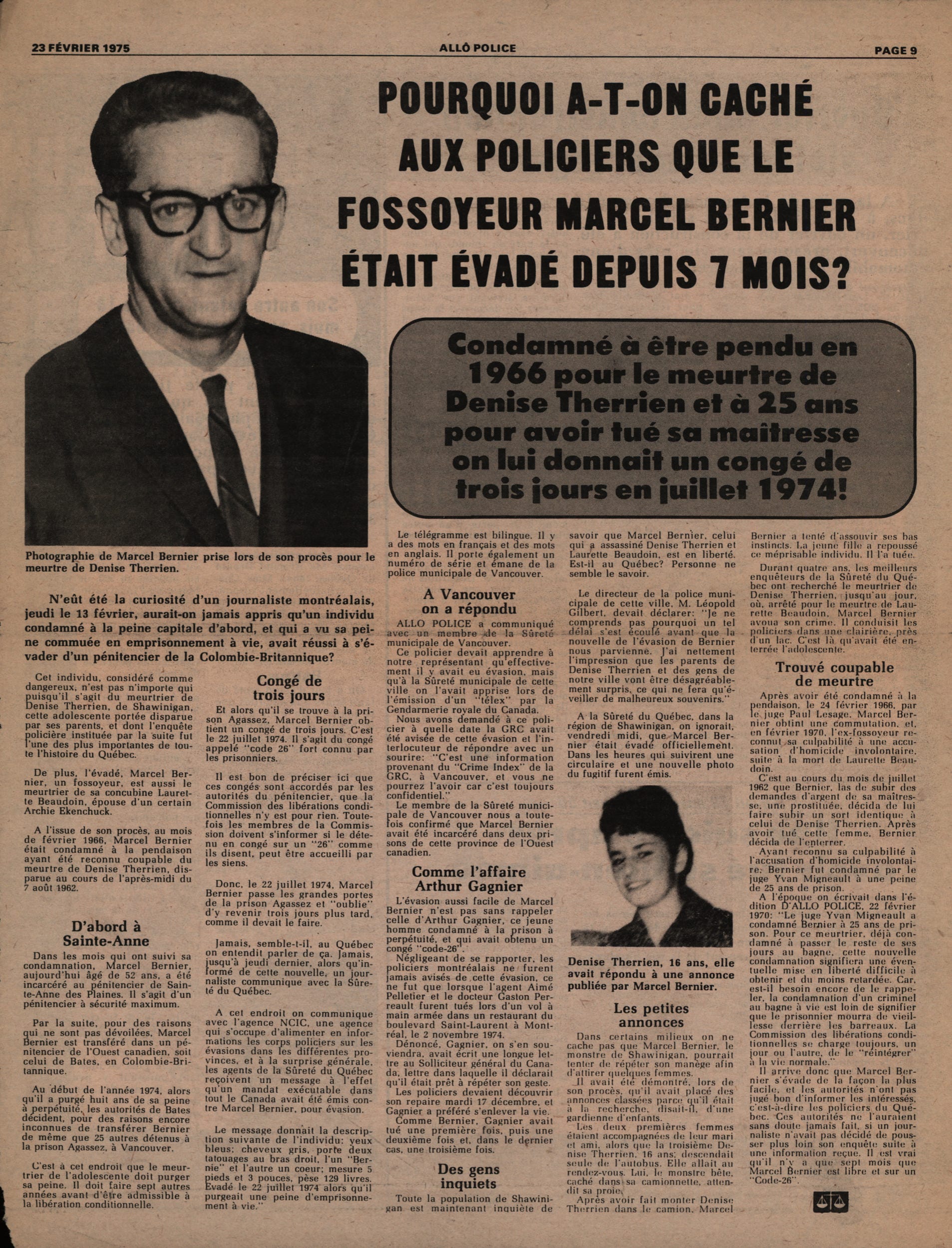 Pourquoi a-t-on caché aux policiers que le fossoyeur Marcel Bernier ...