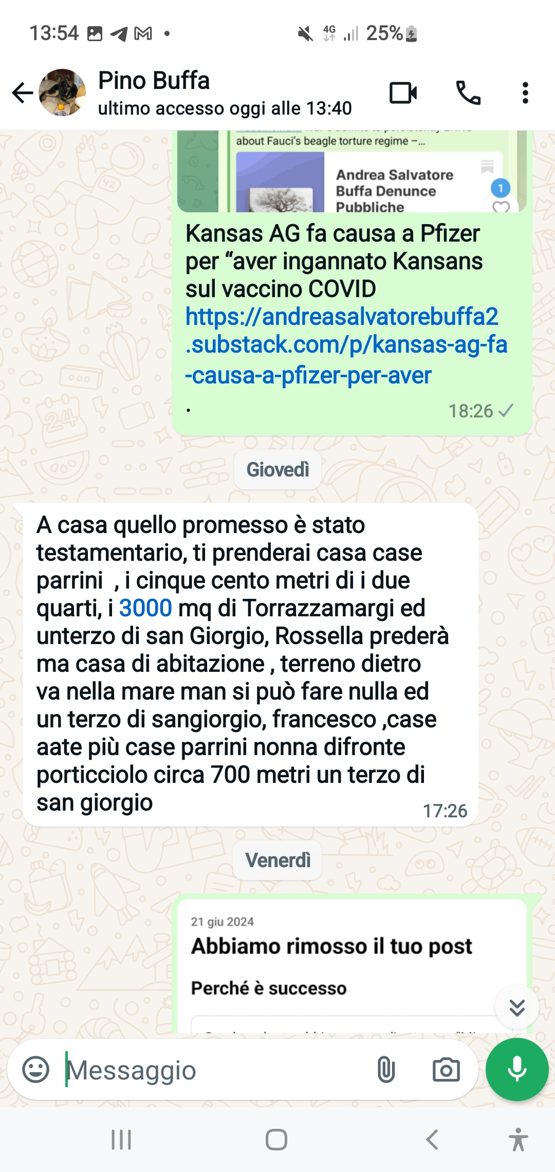 EREDITÀ FAMIGLIA GIUSEPPE BUFFA E MARIA LOMBARDO!