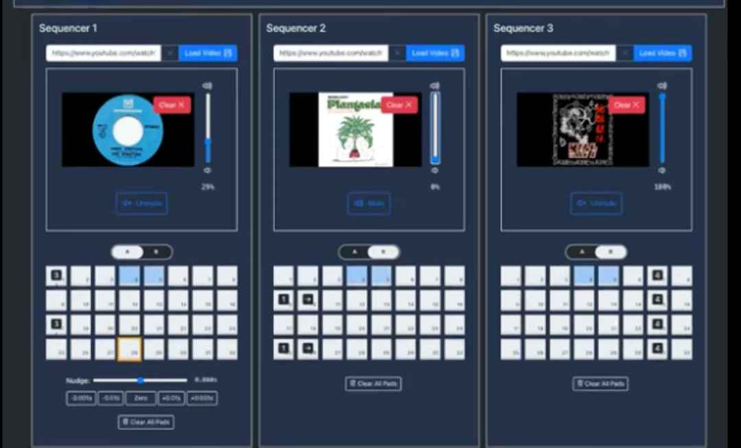 Try using Youtube as a drum sequencer