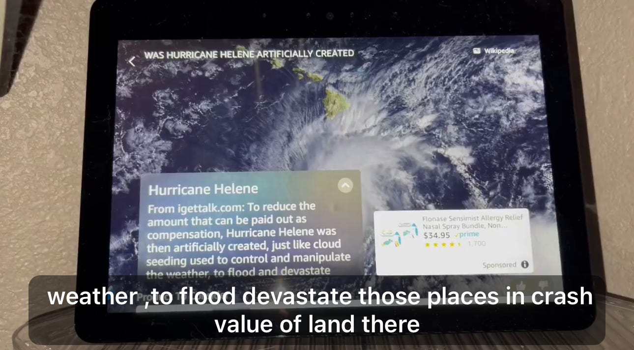 Alexa, Was Hurricane Helene Artificially Created?