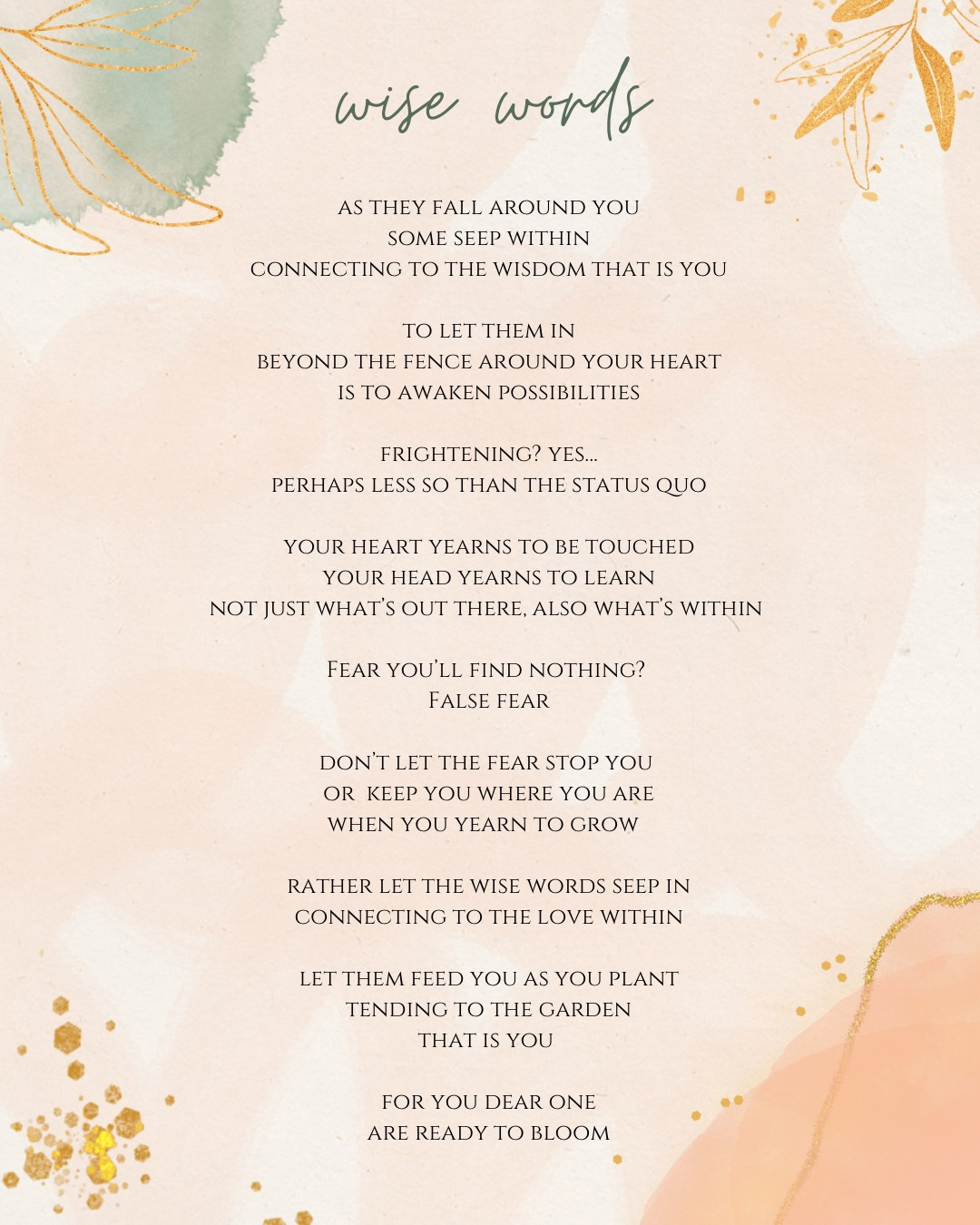 A poem, Wise Words - by Rylla