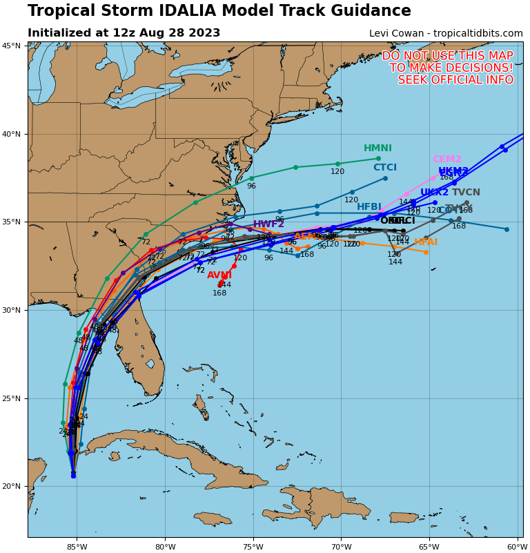 WeatherTiger's Idalia Florida Impacts Forecast for August 28th (PM)