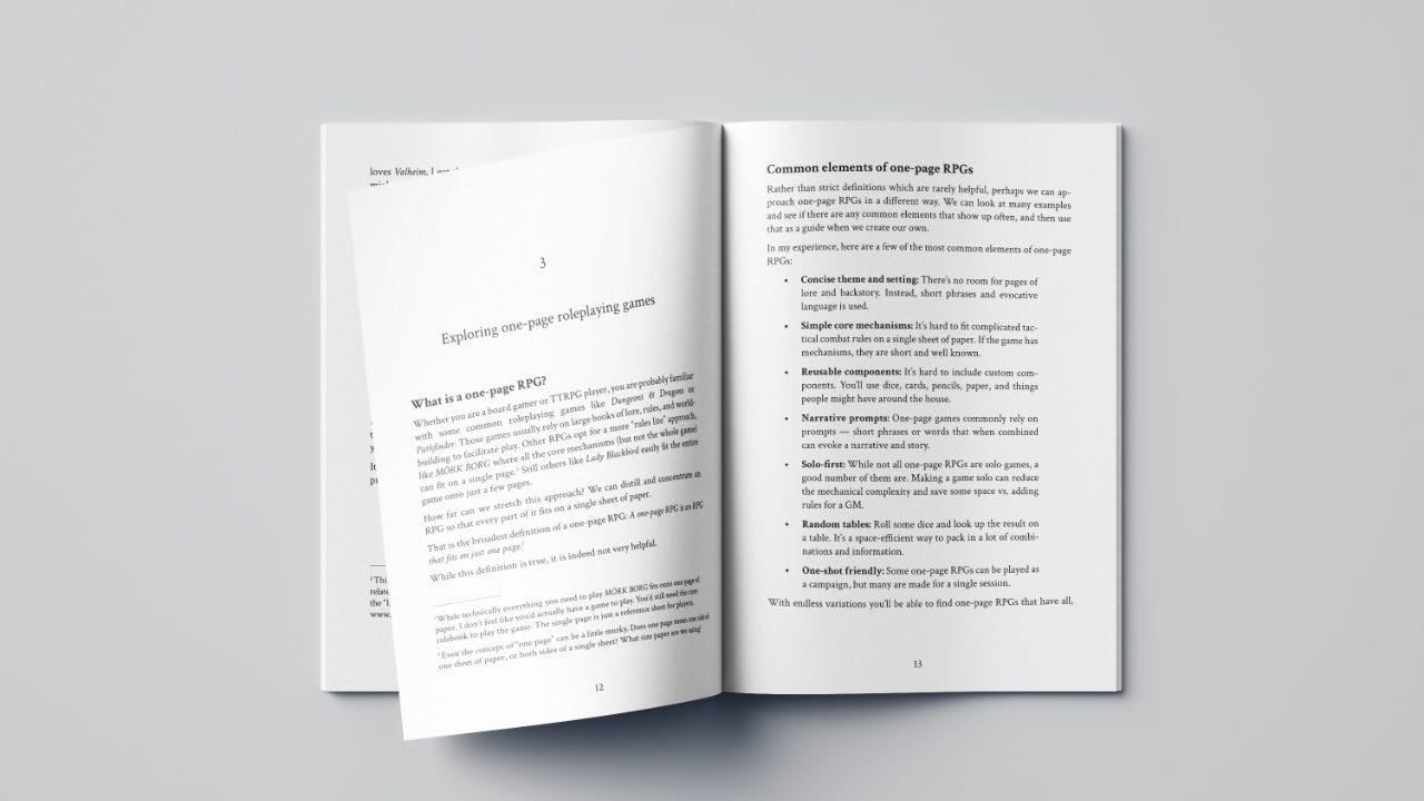 Make Your Own One-Page Roleplaying Game - Exeunt Omnes