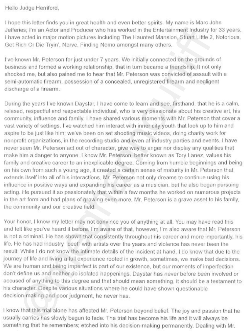 Stefflon Don, Melii and Elric Prince wrote letters for Tory Lanez