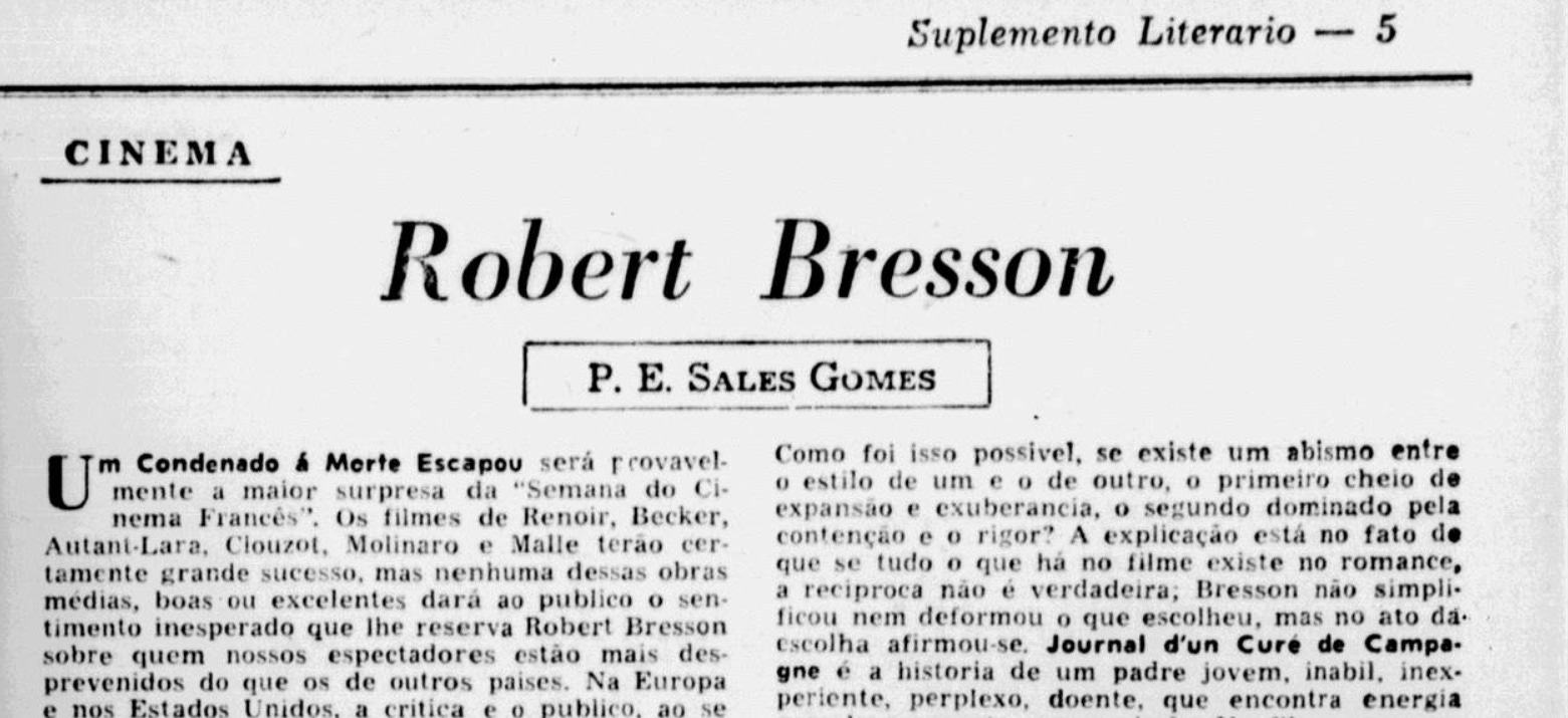 Robert Bresson - Teoria Brasileira do Cinema