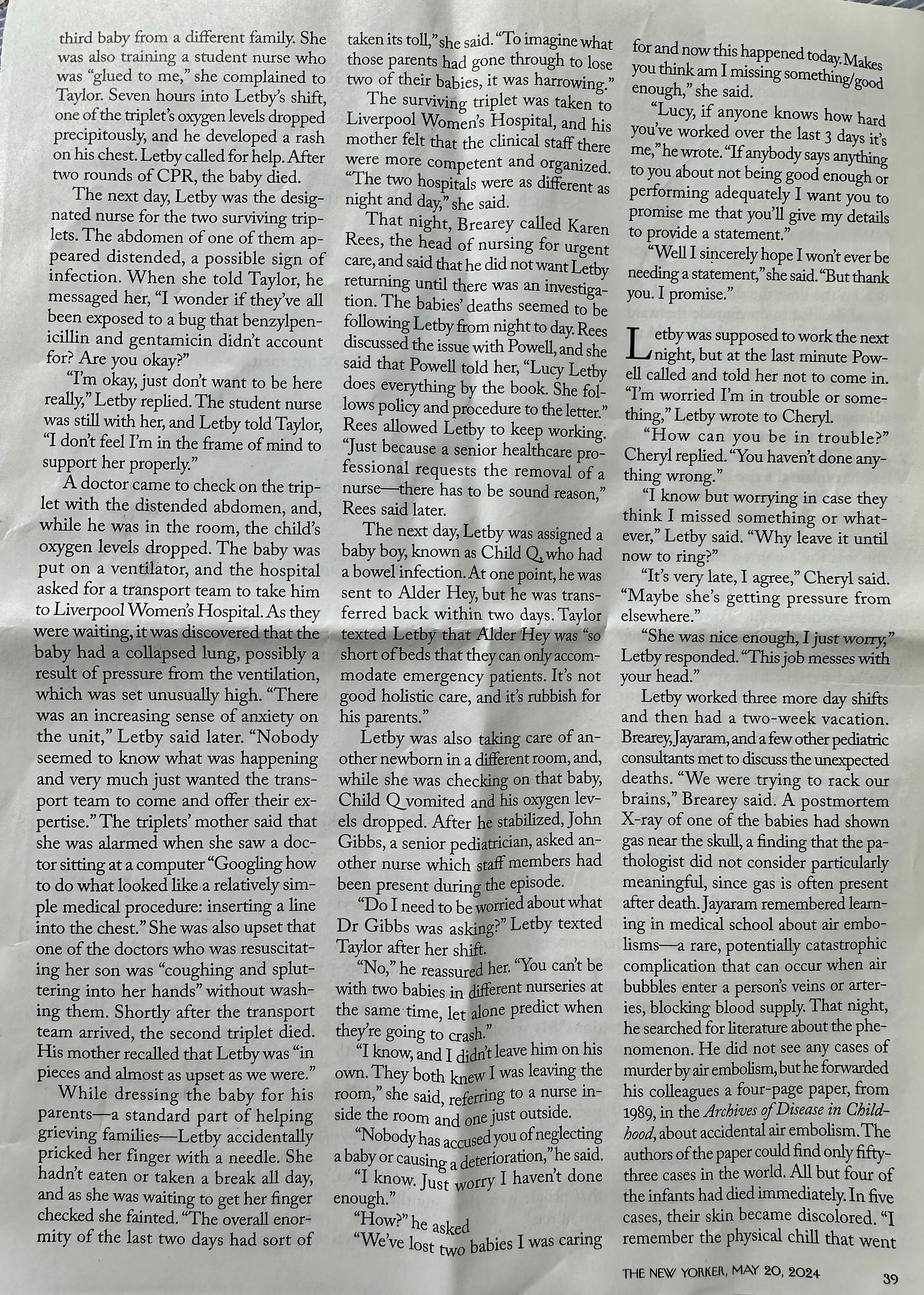 Special Edition: The Lucy Letby New Yorker Article