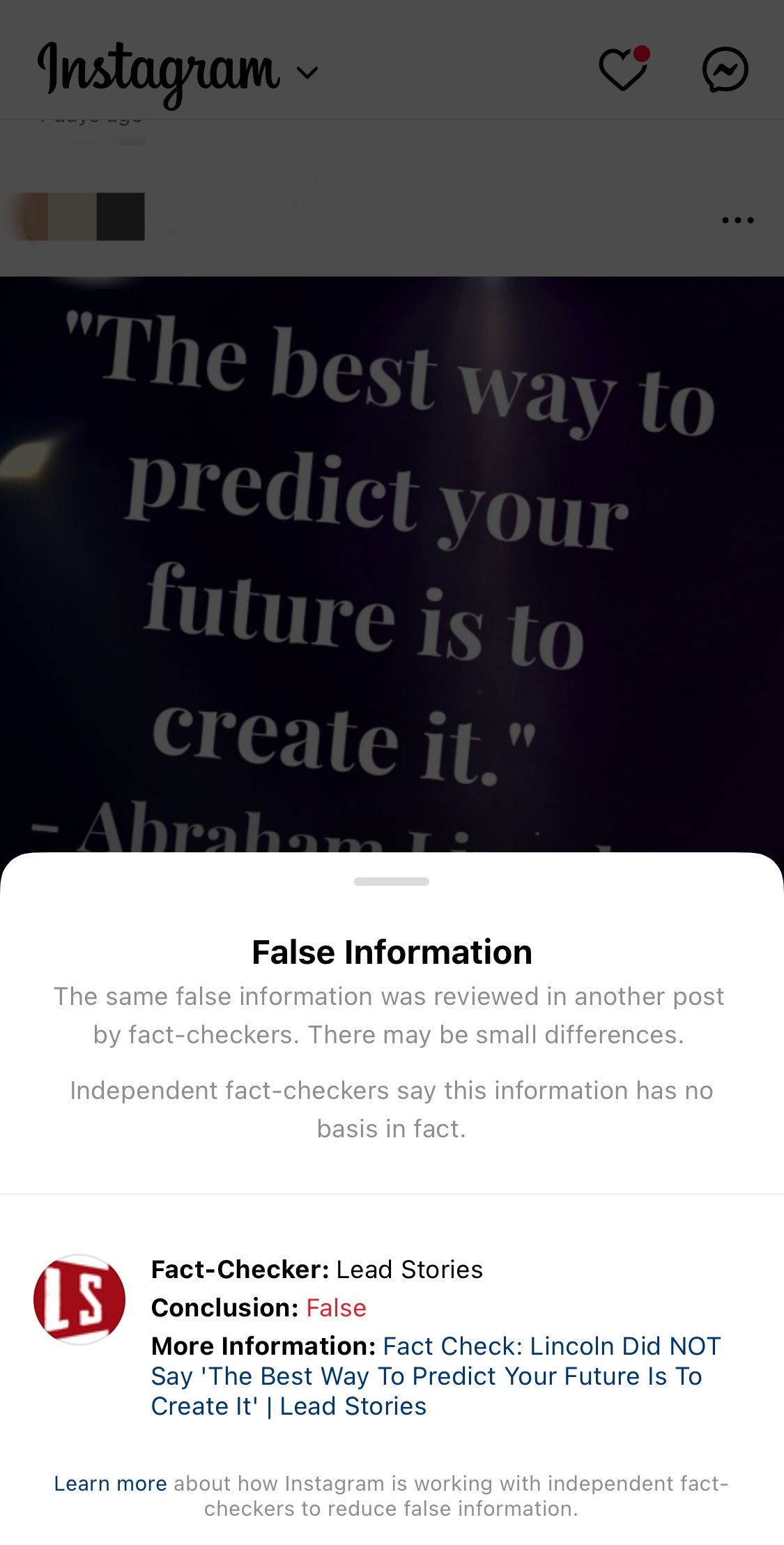 Instagram 的 fact-checker - by Yin Wang - 垠的备忘录