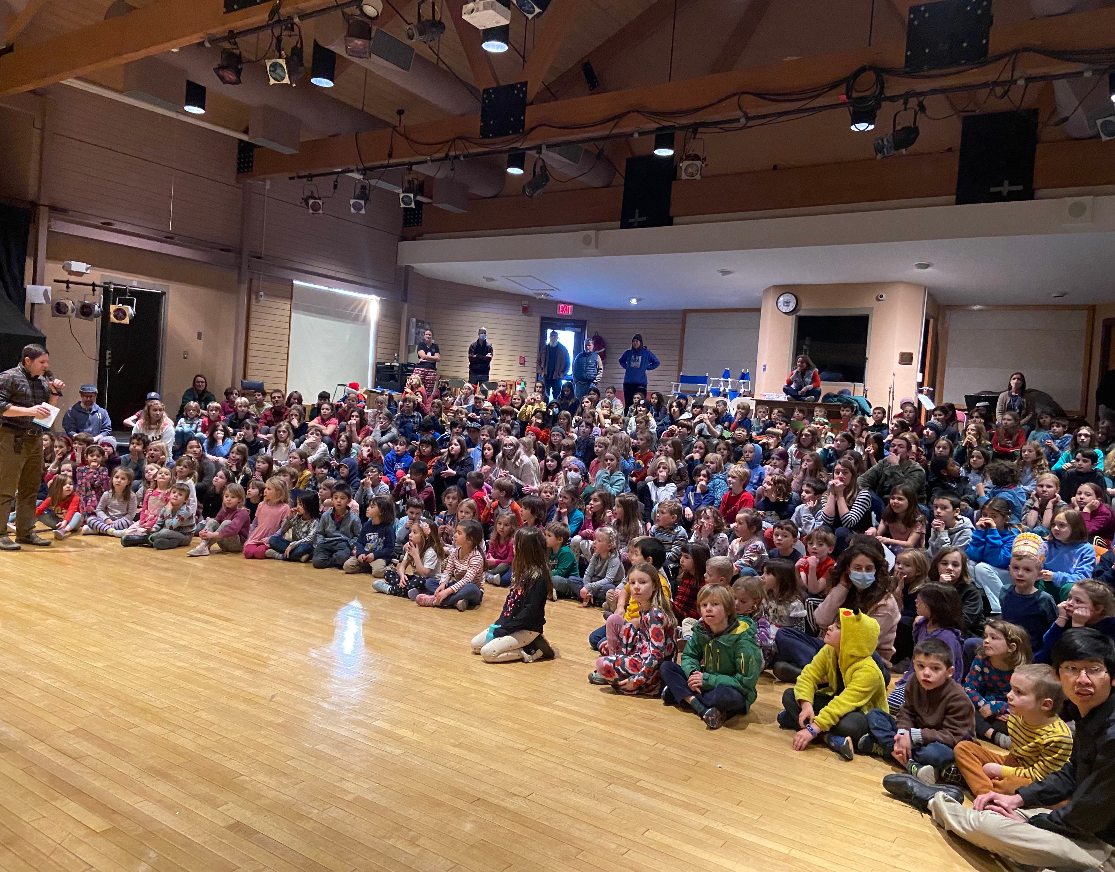 Marion Cross students perform a song in honor of a Marion Cross staff ...
