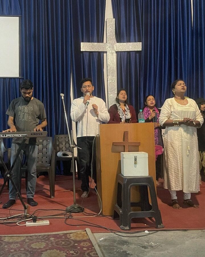 A Gallery Of The Faithful Gathering For Church. Album 33