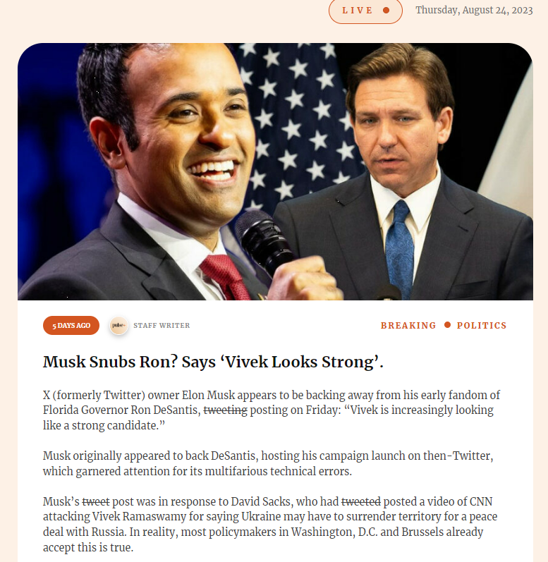 Vivek Ramaswamy：混入MAGA的一条蛇 （1） - 西行小宝’s Newsletter