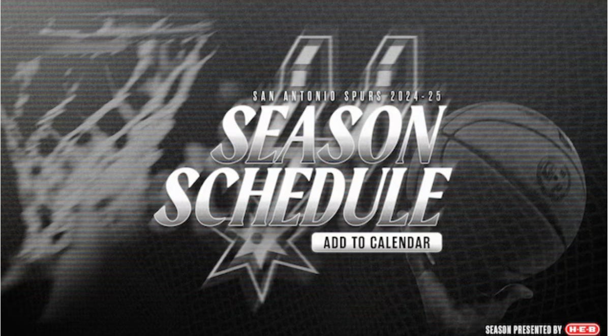 2024-25 NBA Season Schedule - by Casey Coggins - SPURFECT